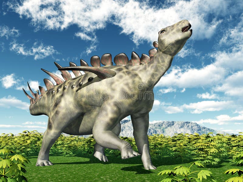Dinosaurie Huayangosaurus stock illustrationer. Illustration av ...