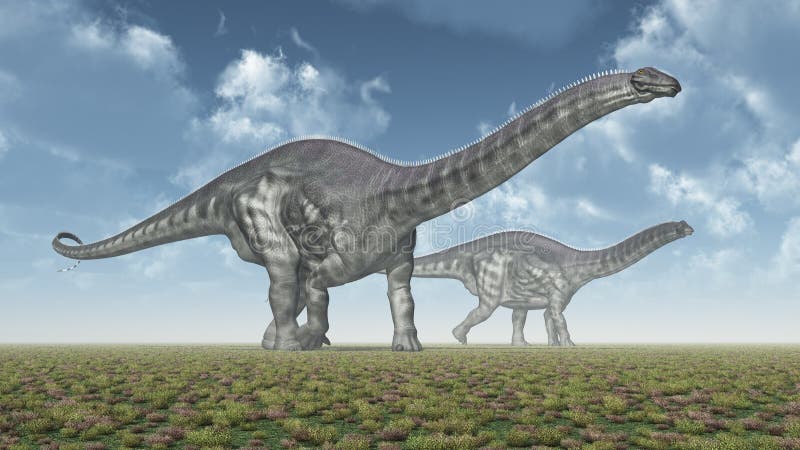 Dinosaurier Apatosaurus in Einer Landschaft Stock Abbildung ...
