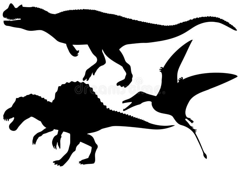 Dinosaurs Ceratosaurus Spinosaurus Pterosaurs in the Set Stock Vector ...