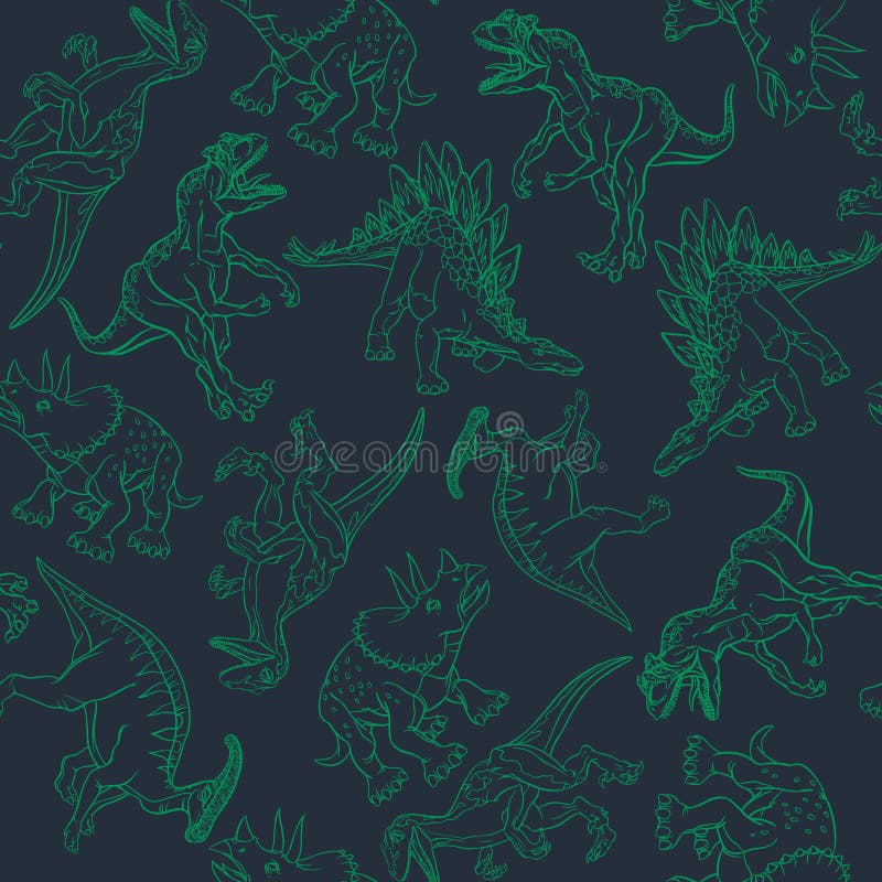 Dinosaurs Black Pattern Stock Illustrations – 831 Dinosaurs Black ...