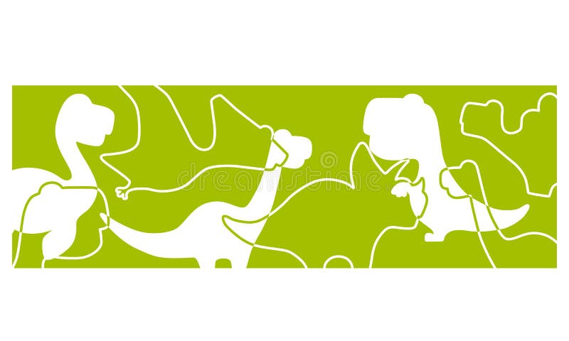 Dinosaurs on Green Rectangle Background. Flat Design for Poster or T ...