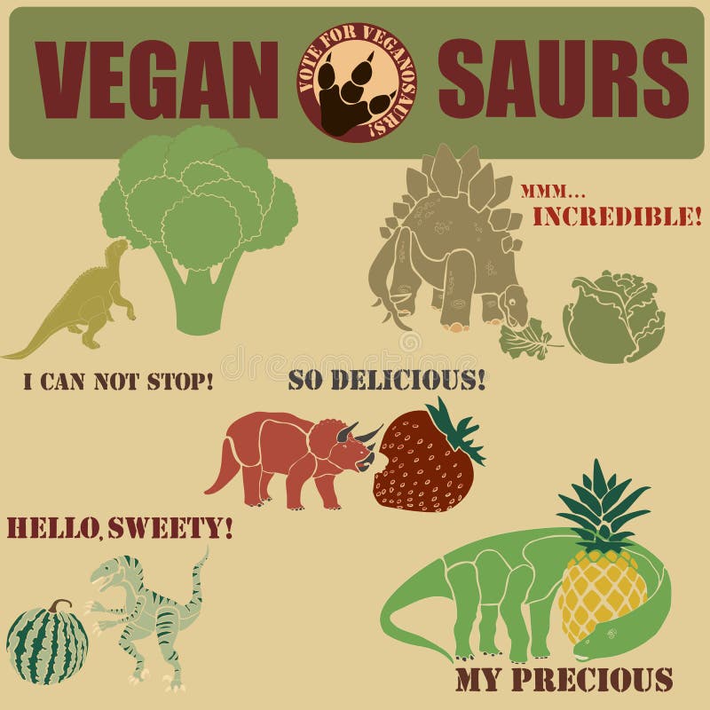 Vegetarian dinosaur stock vector. Illustration of jurassic - 56560733