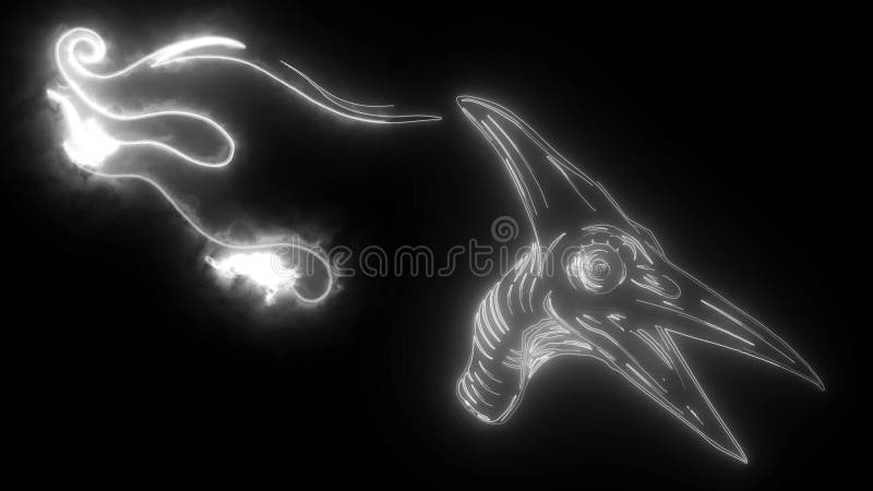 Dinosaurus Pteranodon Head Digital Neon Video Stock Footage - Video of ...