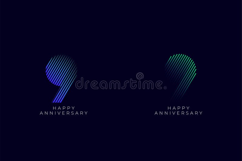 Dioagonal Line Stripes Speed Gradient Colorful 9th, 9th Happy ...