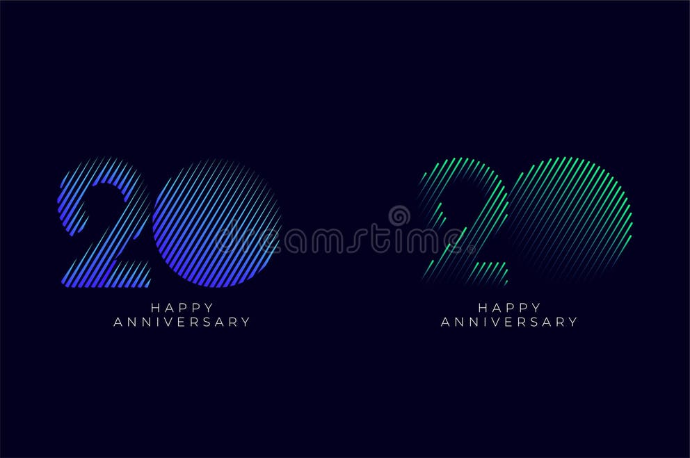 Dioagonal Line Stripes Speed Gradient Colorful 20th, 20th Happy ...