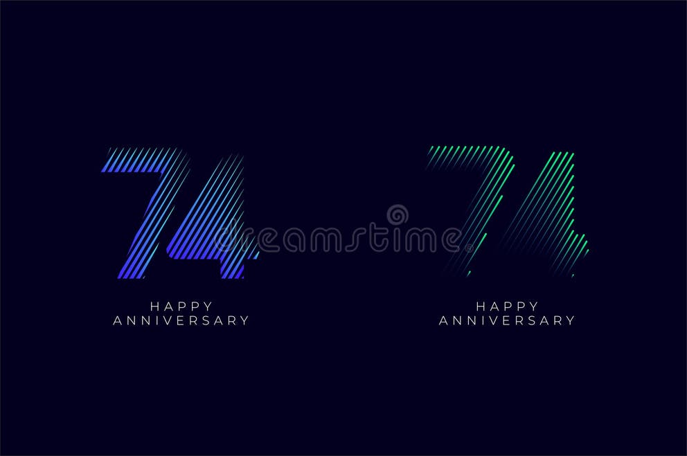 Dioagonal Line Stripes Speed Gradient Colorful 74th, 74th Happy ...