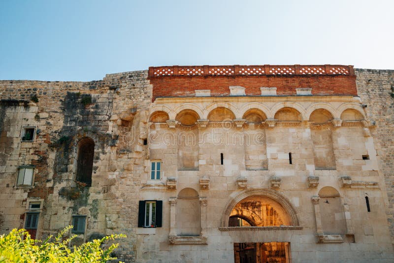 Diocletian`s Palace Golden Gate in Split, Croatia Stock Image - Image ...