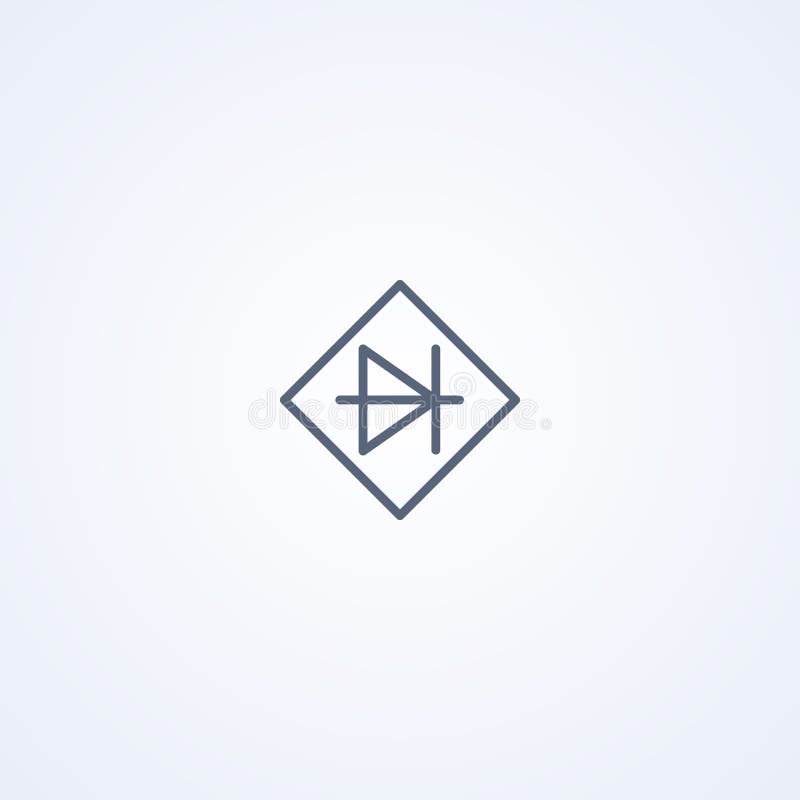 Diode Bridge, Vector Best Gray Line Symbol Stock Vector - Illustration ...