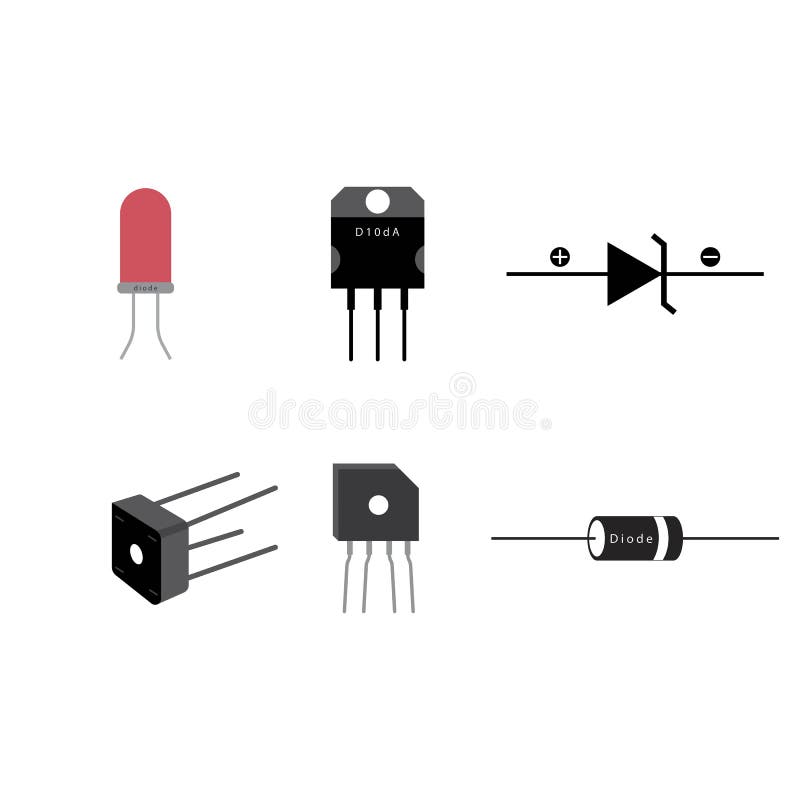 Diode icon stock vector. Illustration of emitting, electronic - 223055247