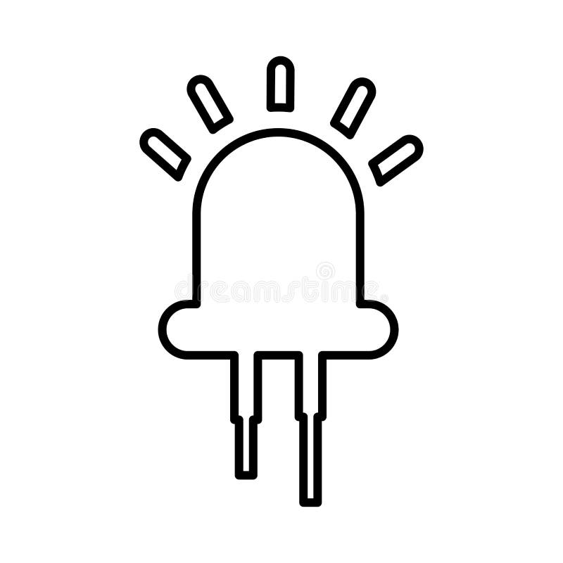 Diode, Led, Light Line Icon. Outline Vector Stock Vector - Illustration ...