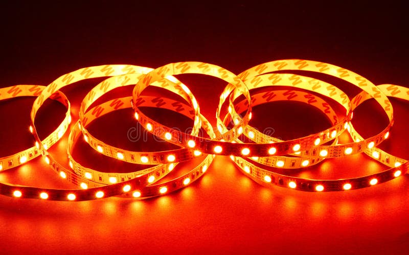 Diode Strip. Glowing Led Lights Tape Stock Photo - Image of light ...