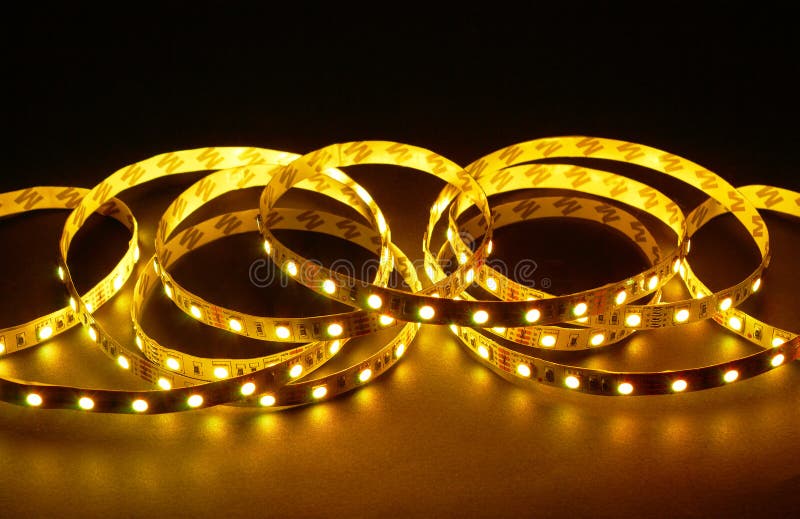 Diode Strip. Glowing Led Lights Tape Stock Image - Image of power ...