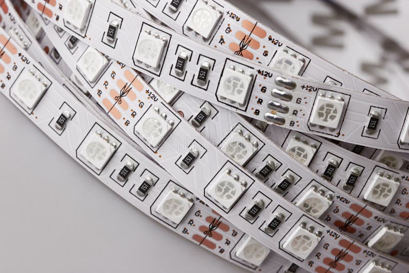 Set of Diode Strip. Led Lights Tape Stock Image - Image of crystal ...