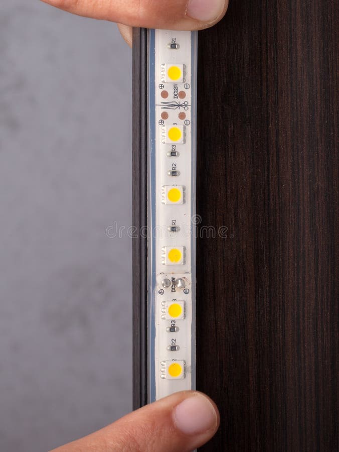 Diode Tape Mounting.installation of LED Decorative Lighting Stock Image ...