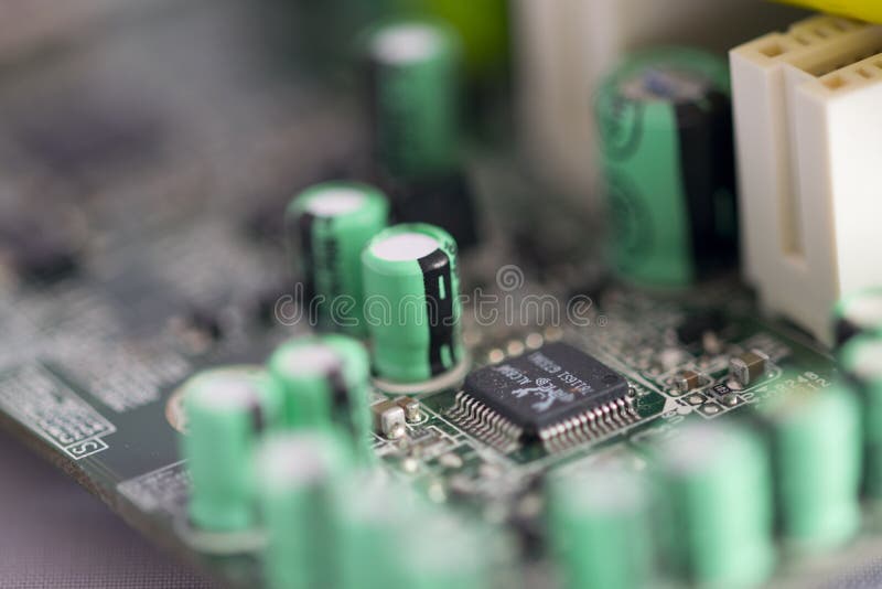 Diodes and Transistors in a Motherboard Stock Image - Image of ...
