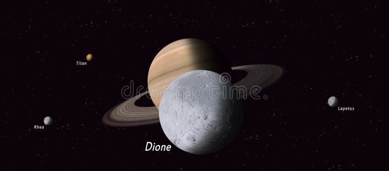 Dione saturn satellite stock illustration. Illustration of system ...