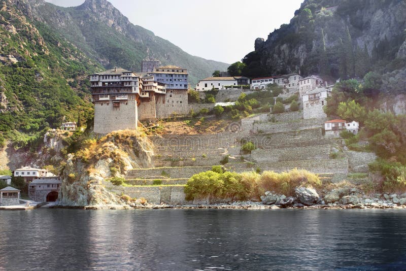 Dionysiou Monastery on Mount Athos, Greece Stock Image - Image of ...