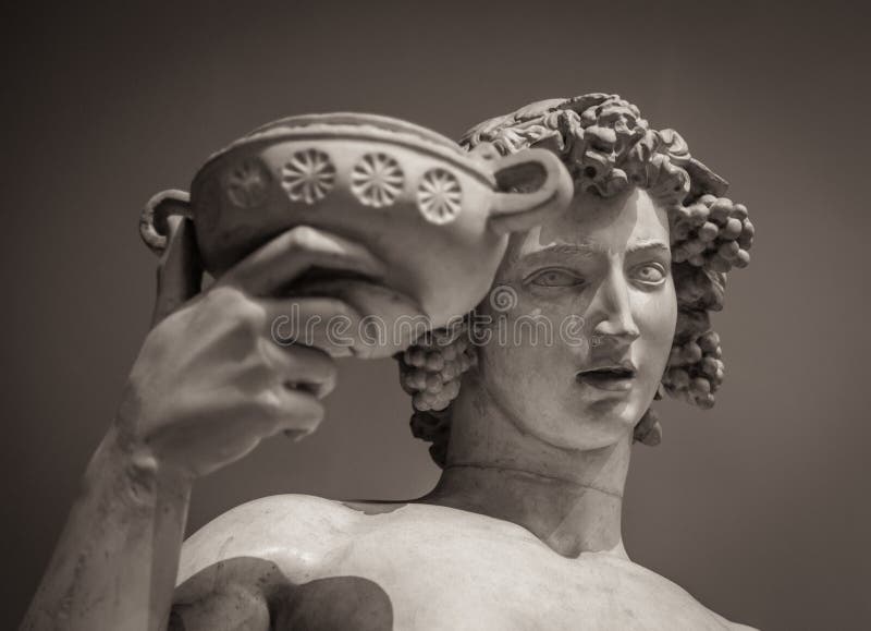 Dionysus Bacchus Wine Statue Portrait Stock Photo - Image of athens ...
