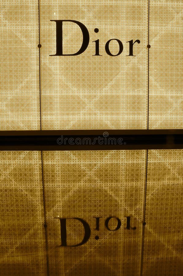 Dior sign and reflection editorial photography. Image of jewellers ...