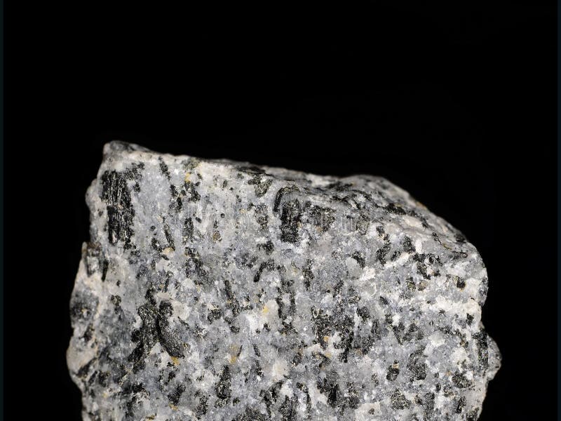 Diorite Volcanic Stone Isolated on White Background. Coarse-grained ...