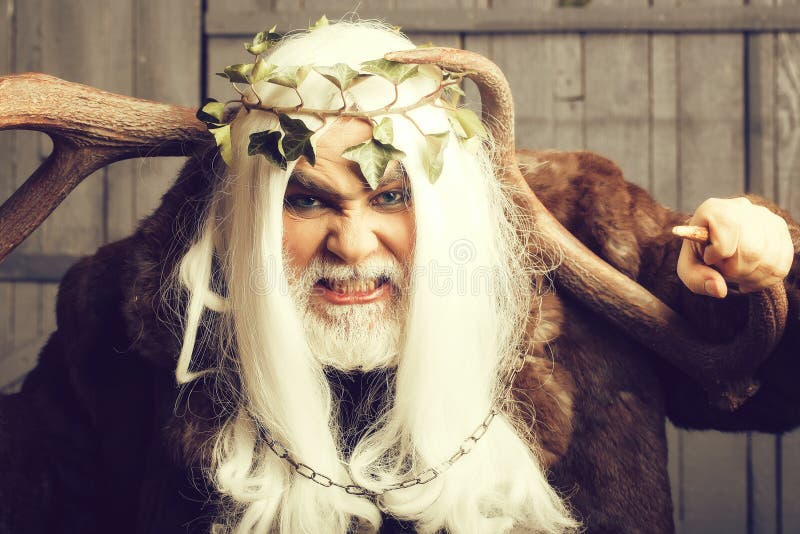 Dios de Zeus con las astas imagen de archivo. Imagen de persona - 122117353