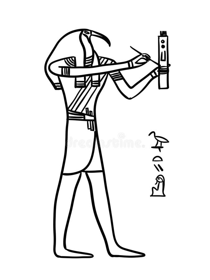 Dios del egipcio de Thoth stock de ilustración. Ilustración de sexual ...