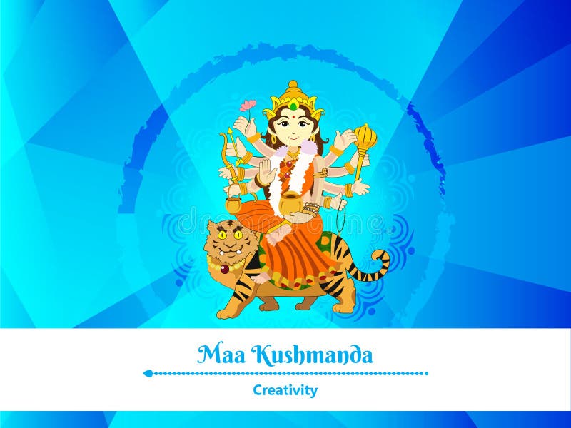 Diosa Durga Cuarta Forma Maa Kushmanda Ilustración del Vector ...