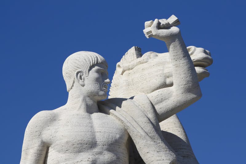 Dioscuri Statue in Rome stock photo. Image of myth, roman - 78976902