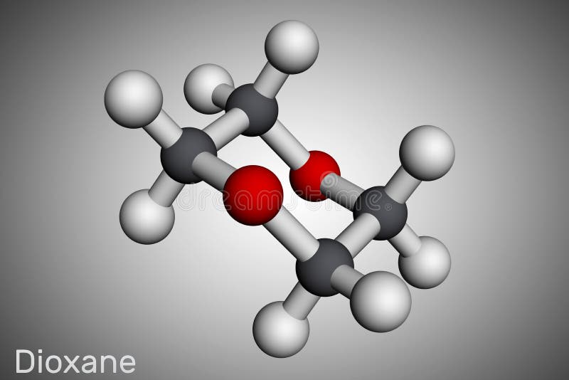 Dioxane 1,4-Dioxane Molecule. it is Used Primarily As a Solvent in the ...