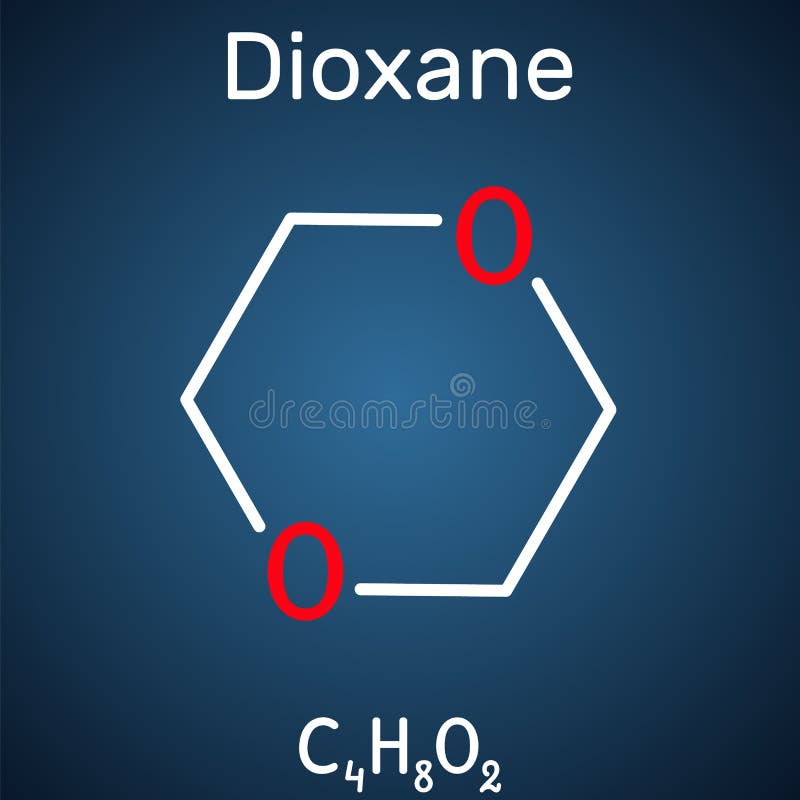 Dioxane 1,4-Dioxane Molecule. it is Used Primarily As a Solvent in the ...