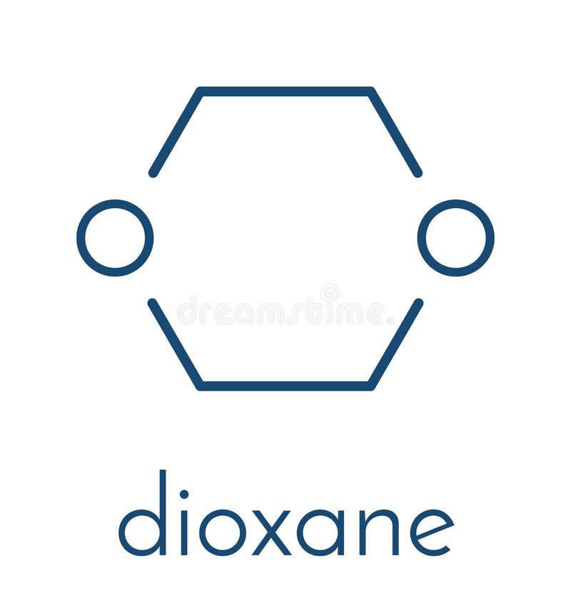Dioxane 1,4-dioxane Solvent Molecule. Skeletal Formula. Stock Vector ...