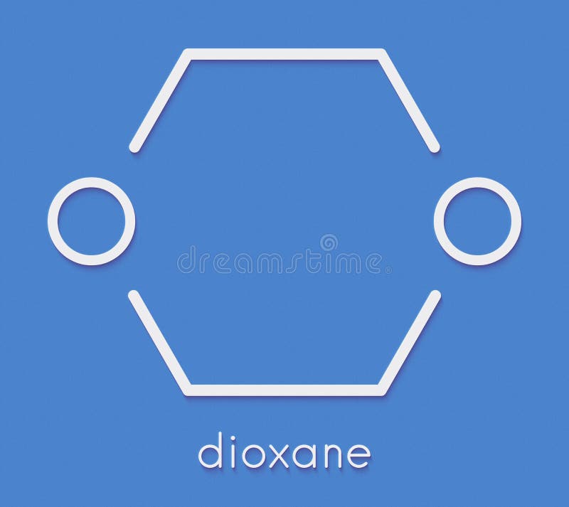 Dioxane 1,4-dioxane Solvent Molecule. Skeletal Formula. Stock ...