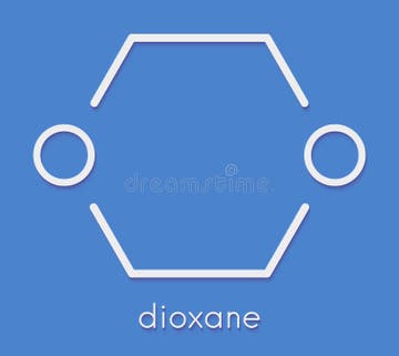 Dioxane 1,4-dioxane Solvent Molecule. Skeletal Formula. Stock ...