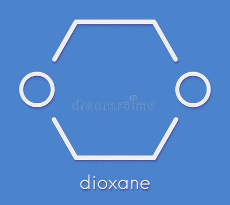 Dioxane 1,4-dioxane Solvent Molecule. Skeletal Formula. Stock ...