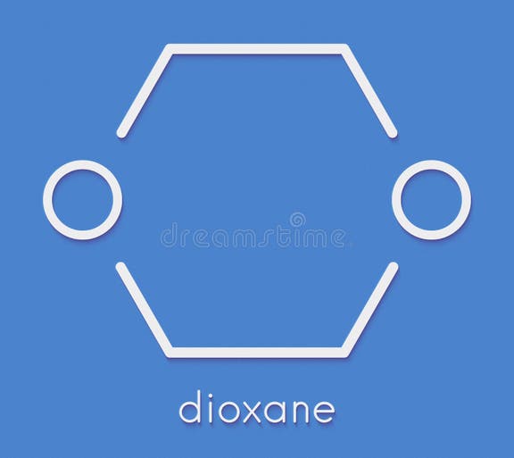 Dioxane 1,4-dioxane Solvent Molecule. Skeletal Formula. Stock ...