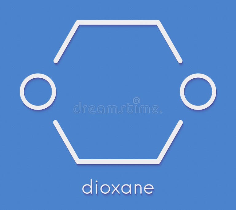 Dioxane 1,4-dioxane Solvent Molecule. Skeletal Formula. Stock ...