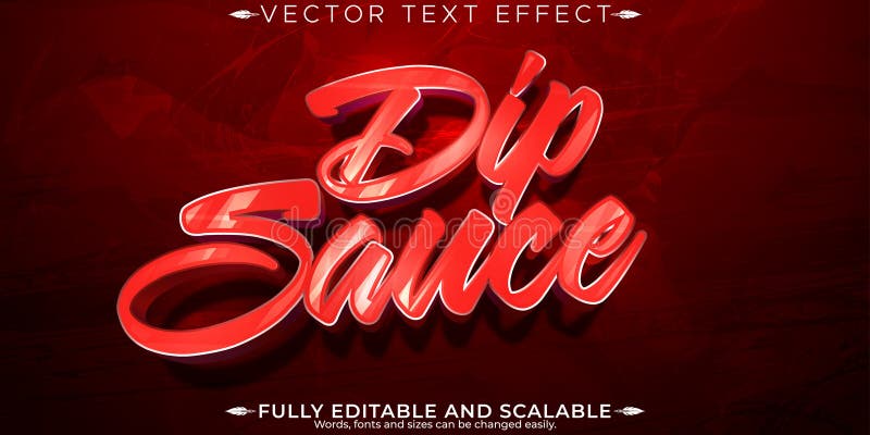 Dip Sauce Text Effect, Editable Food Text Style Stock Vector ...