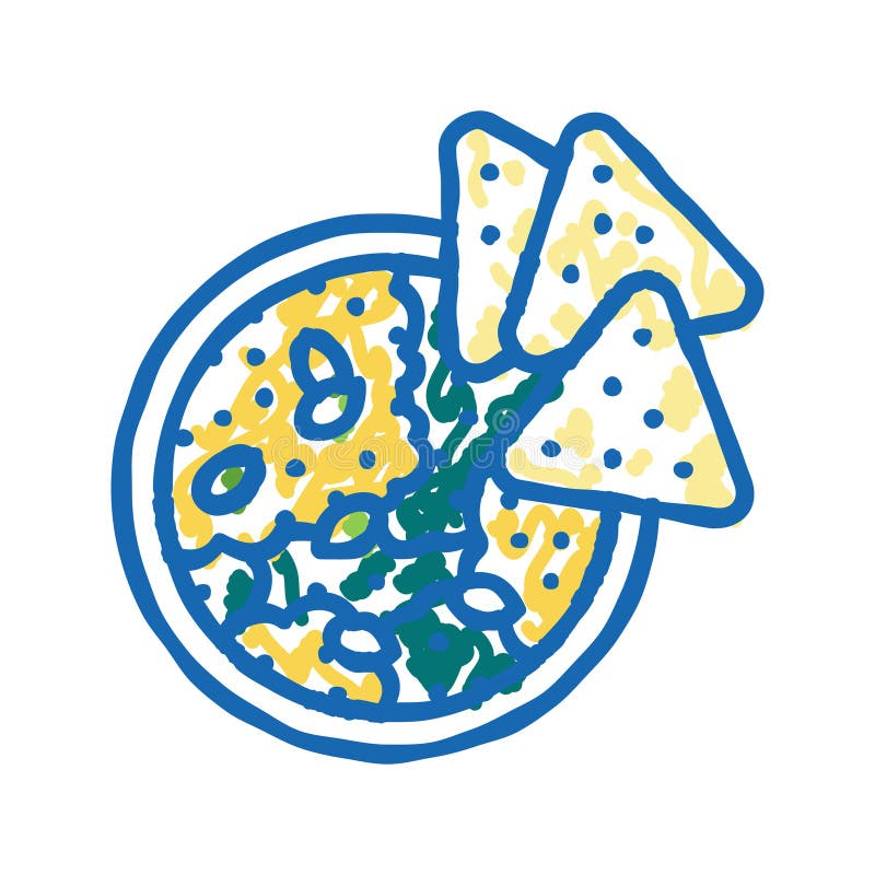 Dip Spinach Icon Doodle Illustration Stock Vector - Illustration of ...