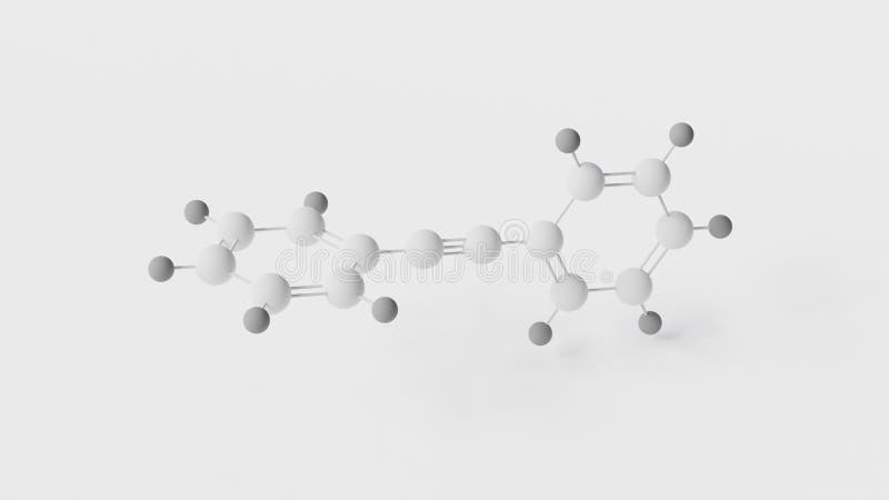 Diphenylacetylene Molecule 3d, Molecular Structure, Ball and Stick ...