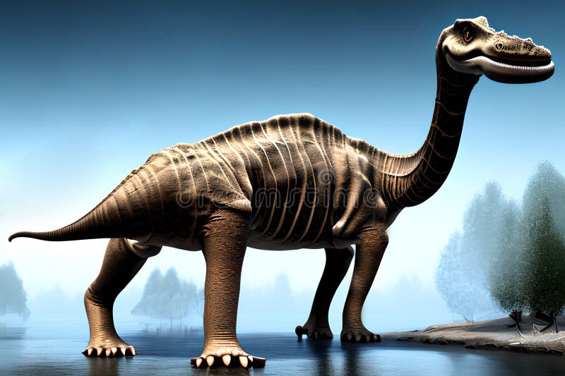 Diplodocus Dinosaur, Generative AI Illustration Stock Illustration ...