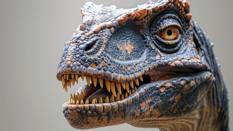 Diplodocus Dinosaur Face on White Surface, Hyper Realistic Photo Stock ...