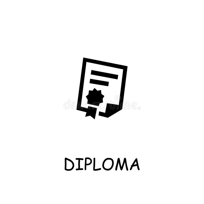 Diploma, Attestation Flat Vector Icon Stock Illustration - Illustration ...