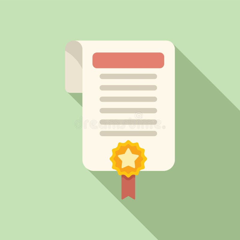 Diploma Award Paper Icon Flat Vector. Seal Graduation Stock Vector ...
