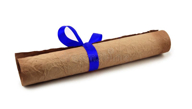 Rolled Diploma Blue Ribbon