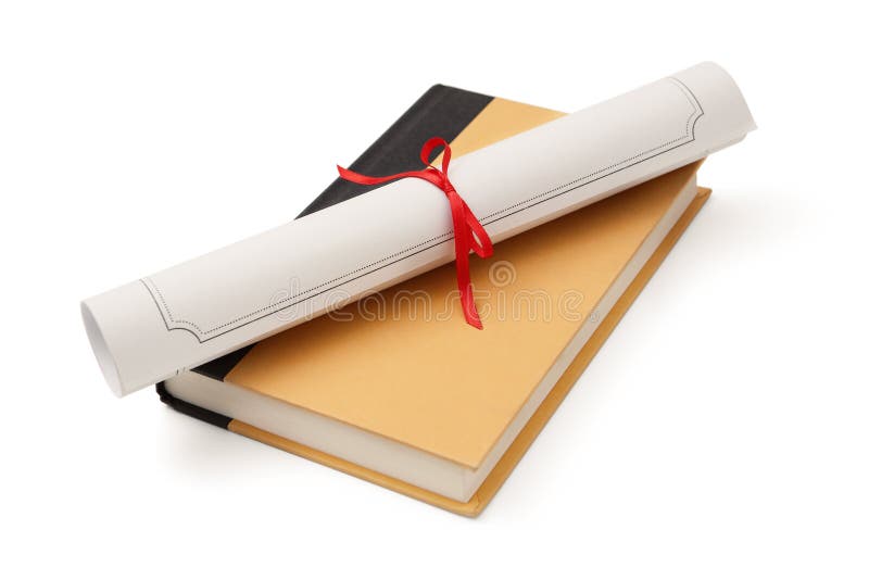 Diploma and books stock image. Image of certificate, congratulations ...