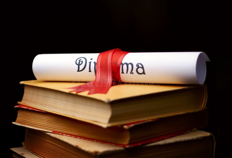 Diploma and books stock image. Image of certificate, document - 31507515
