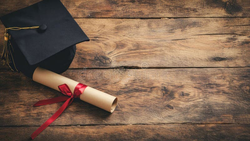 Diploma with Cap Graduate with Diploma Graduation Cap and Diploma Stock ...