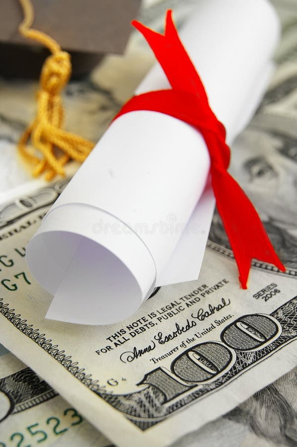 Diploma cash stock image. Image of career, university - 47376499