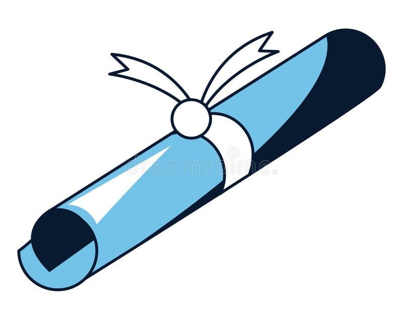 Diploma Certificate Graduation Roll Stock Vector - Illustration of ...