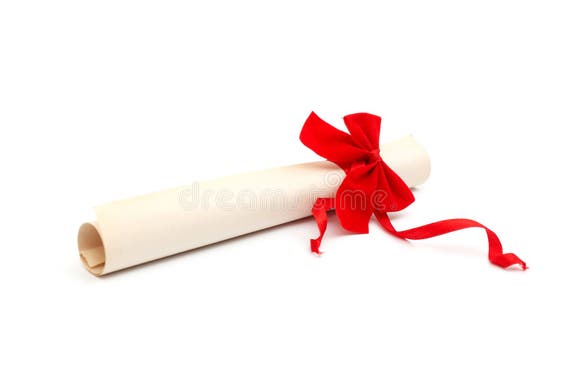 Diploma con nastro rosso immagine stock. Immagine di imparare - 18092141